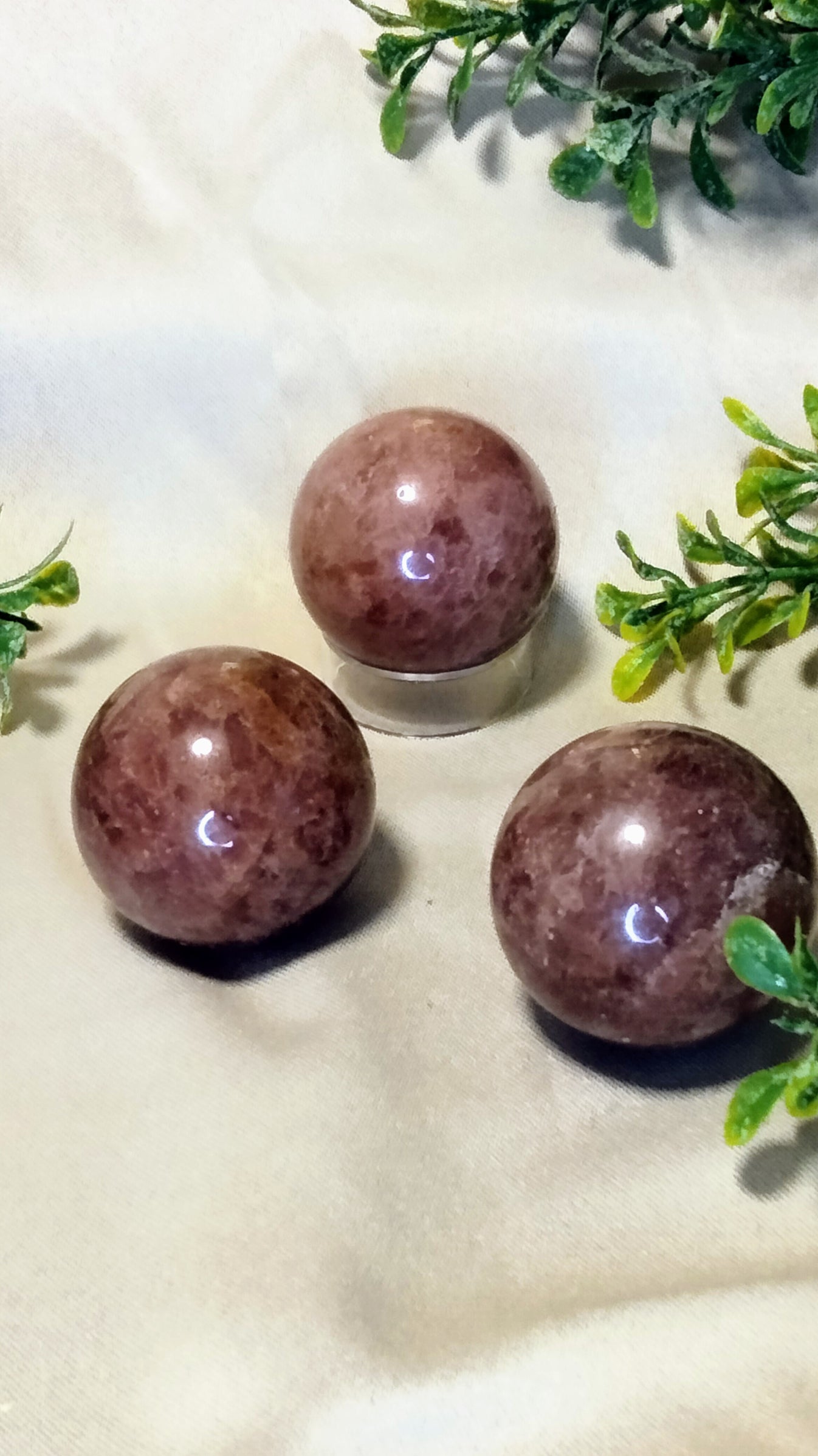 Strawberry Quartz Mini Spheres - Healing Crystals